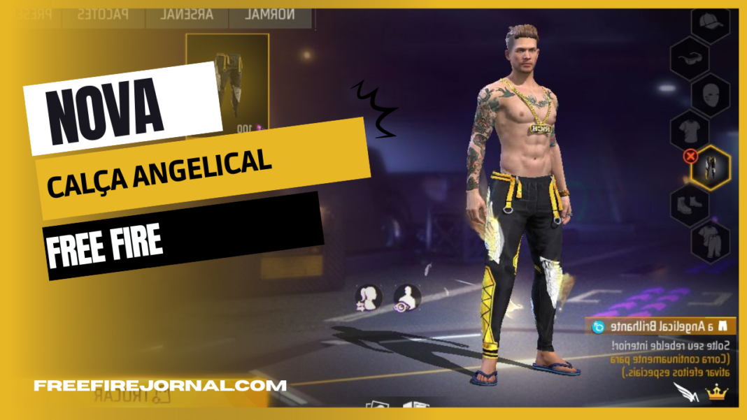 FREE FIRE TRARÁ CALÇA ANGELICAL COM EFEITO E OUTROS ITENS DO TEMA, CONFIRA