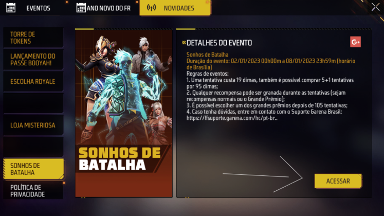 GALERIA DE PASSES FREE FIRE, CONFIRA COMO ACESSAR!