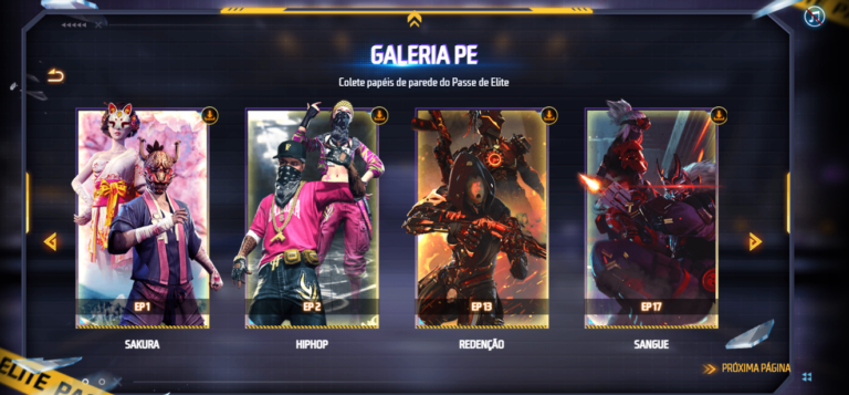 GALERIA DE PASSES FREE FIRE, CONFIRA COMO ACESSAR!