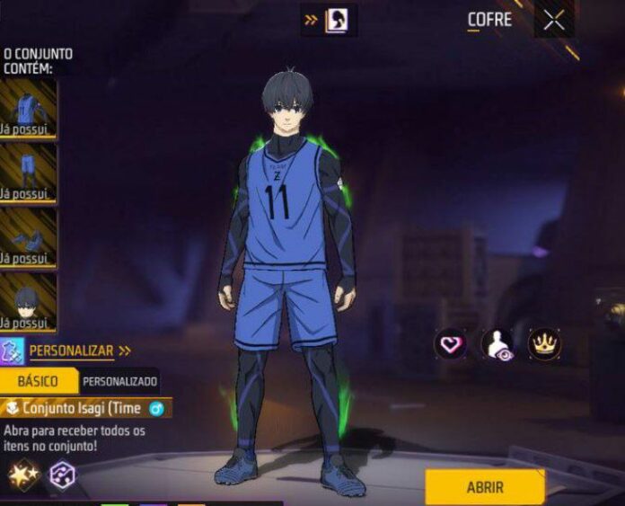 SKINS E ITENS DA PARCERIA DE FREE FIRE × BLUE LOCK DENTRO DO GAME