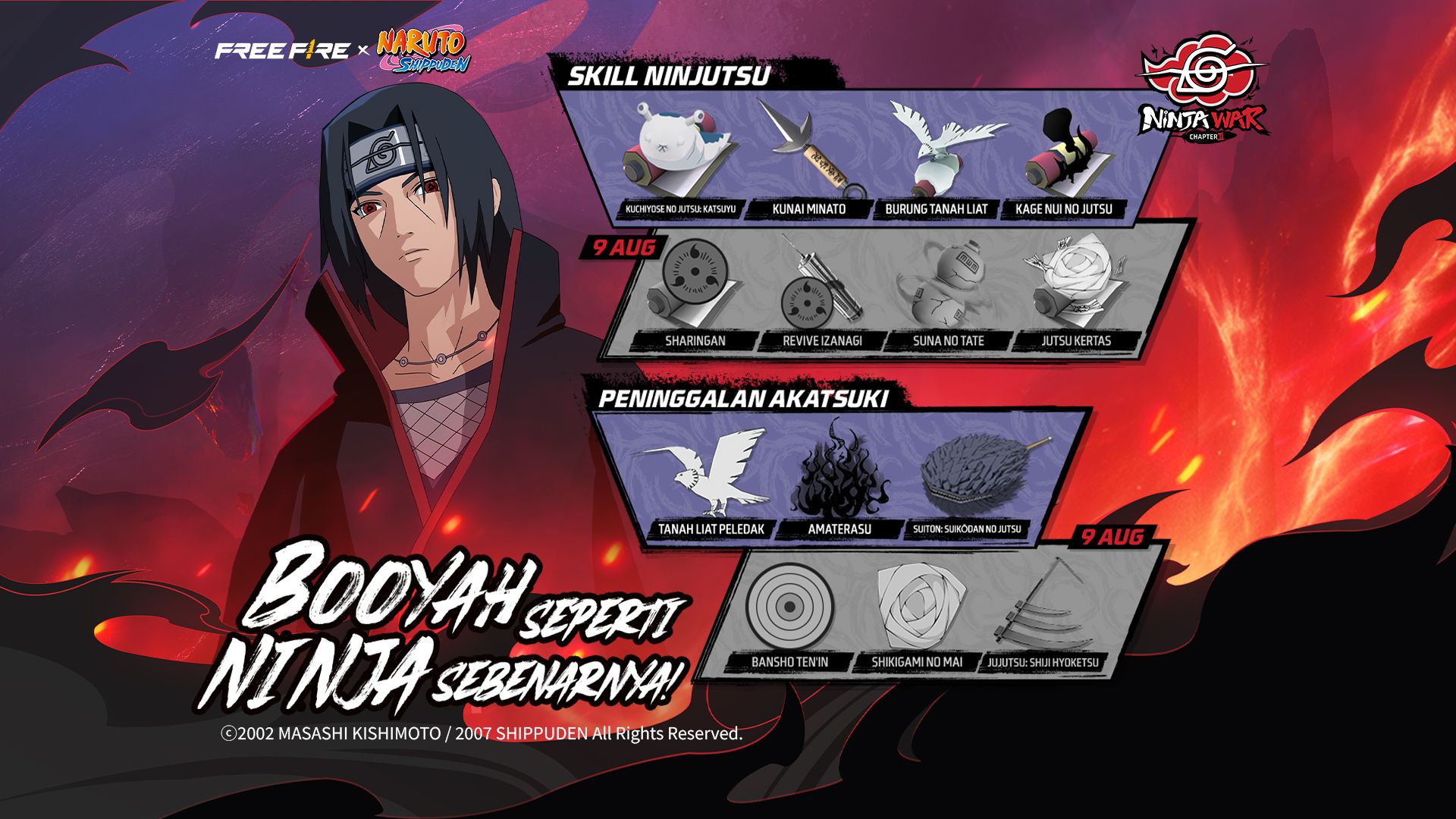 Atualização Free Fire Julho 2025: Colaboração NARUTO SHIPPUDEN Na OB50